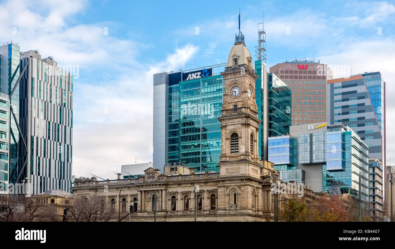 Adelaide, Australia - June 28, 2017: Adelaide City Centre buildings ...