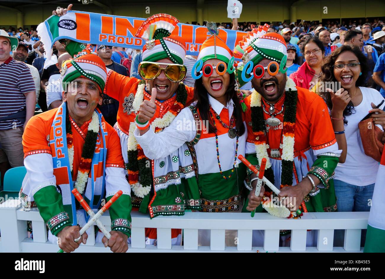 Indian fans celebrate victory after the ICC Champions Trophy 2017 match ...