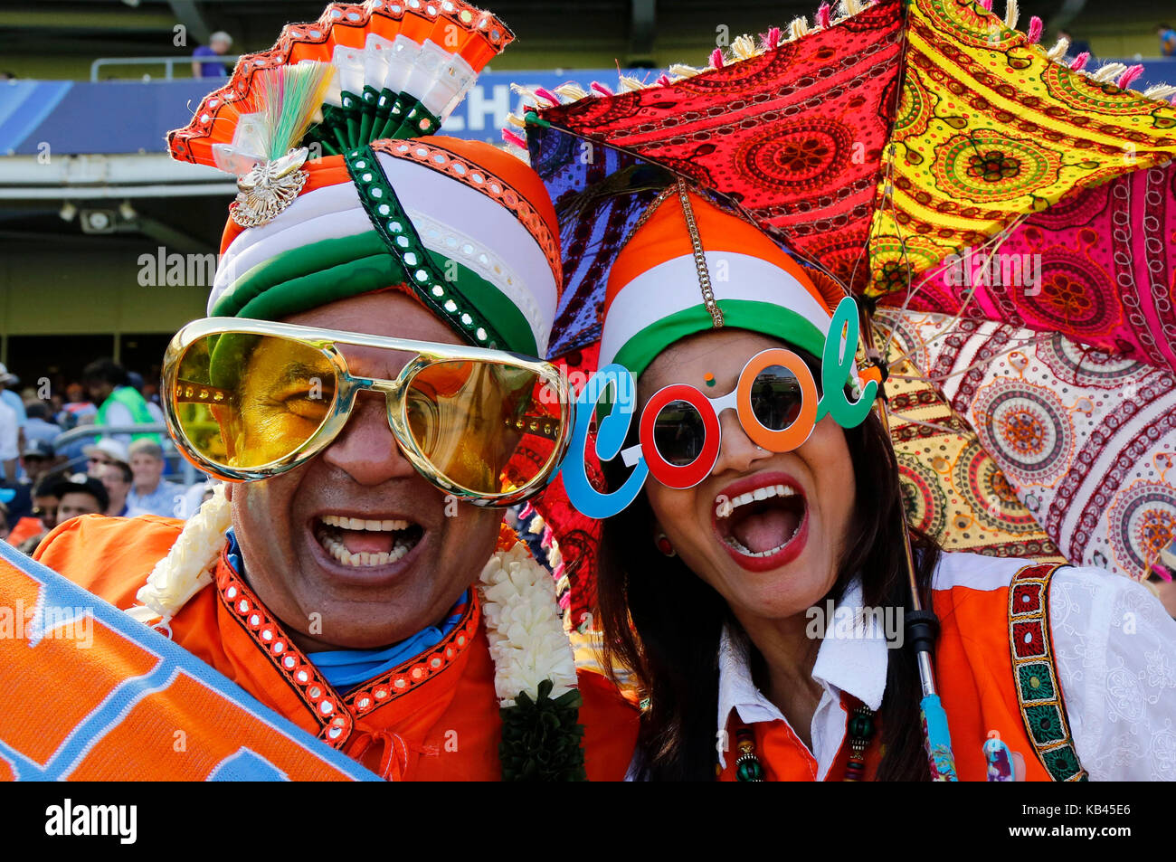 Indian fans see during the ICC Champions Trophy 2017 match between ...