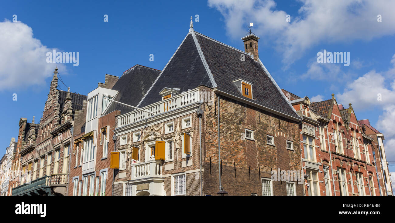 Historic buildings at the central market square of Haarlem, Netherlands ...