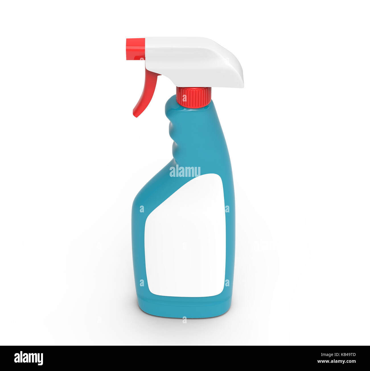 Glass Cleaner mockup, 3d rendering turquoise spray bottle template with ...