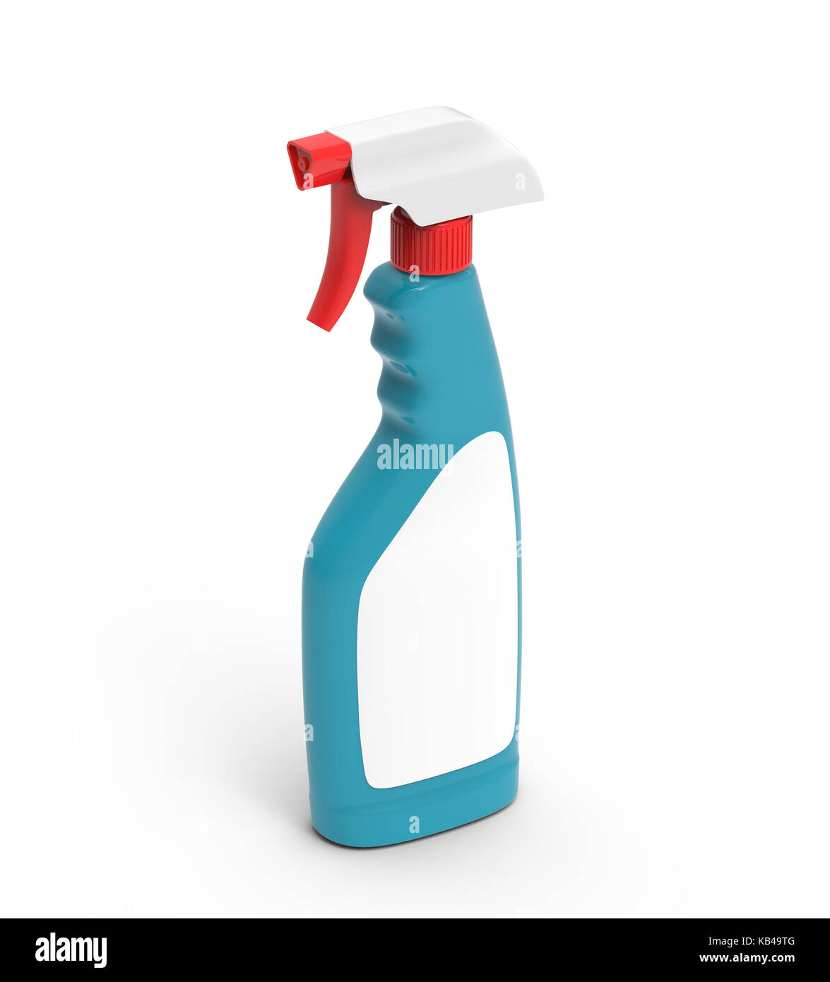 Glass Cleaner mockup, 3d rendering turquoise spray bottle template with ...