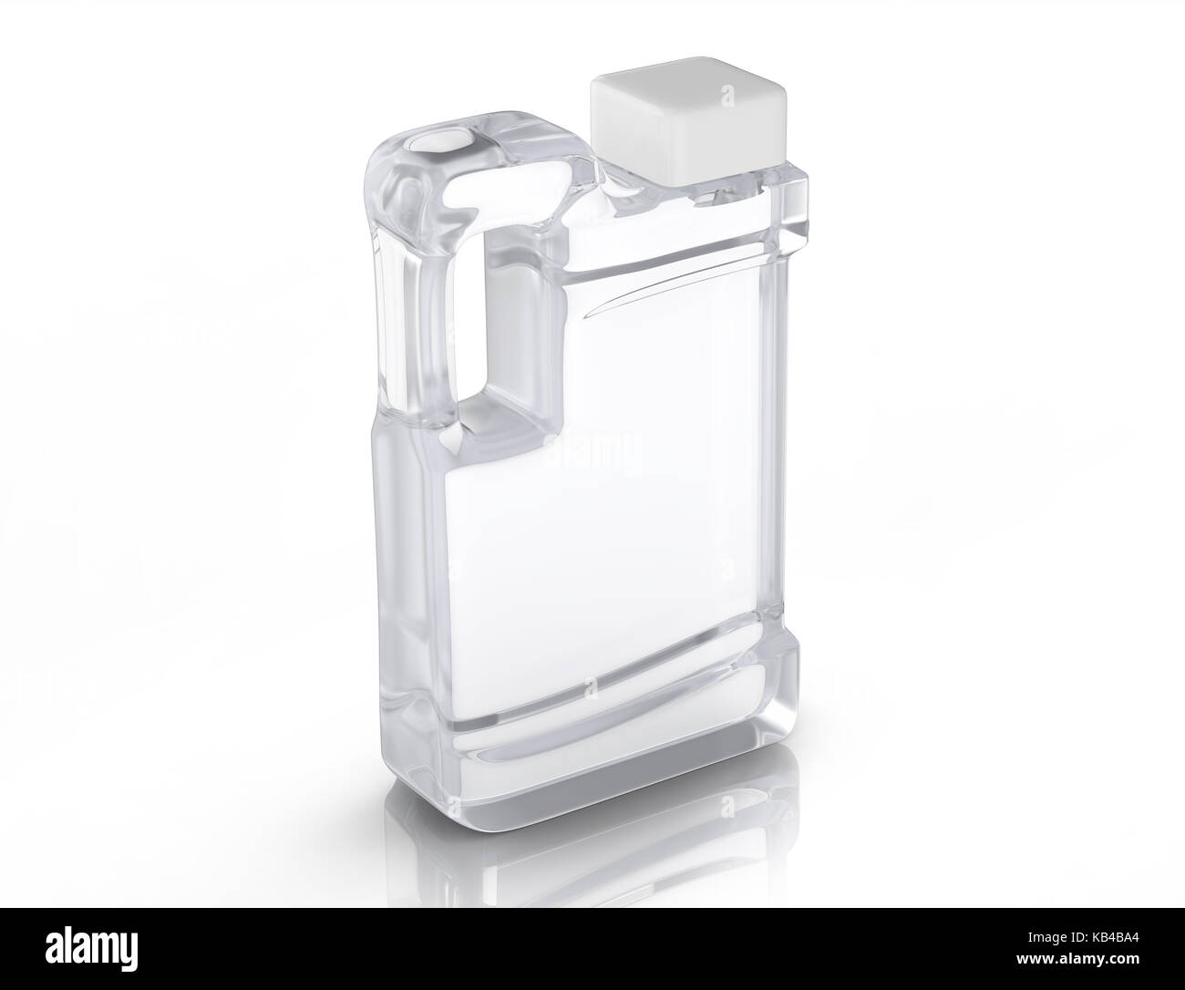 Blank motor oil container, 3d rendering transparent clear bottle ...