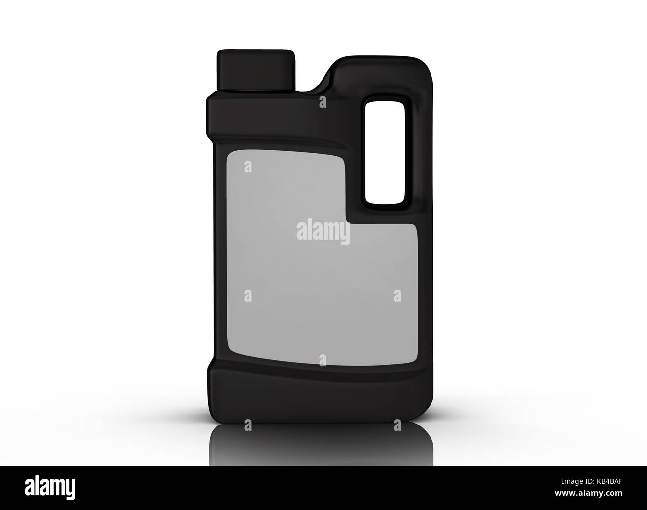 Blank motor oil container, 3d rendering matte black bottle isolated on ...