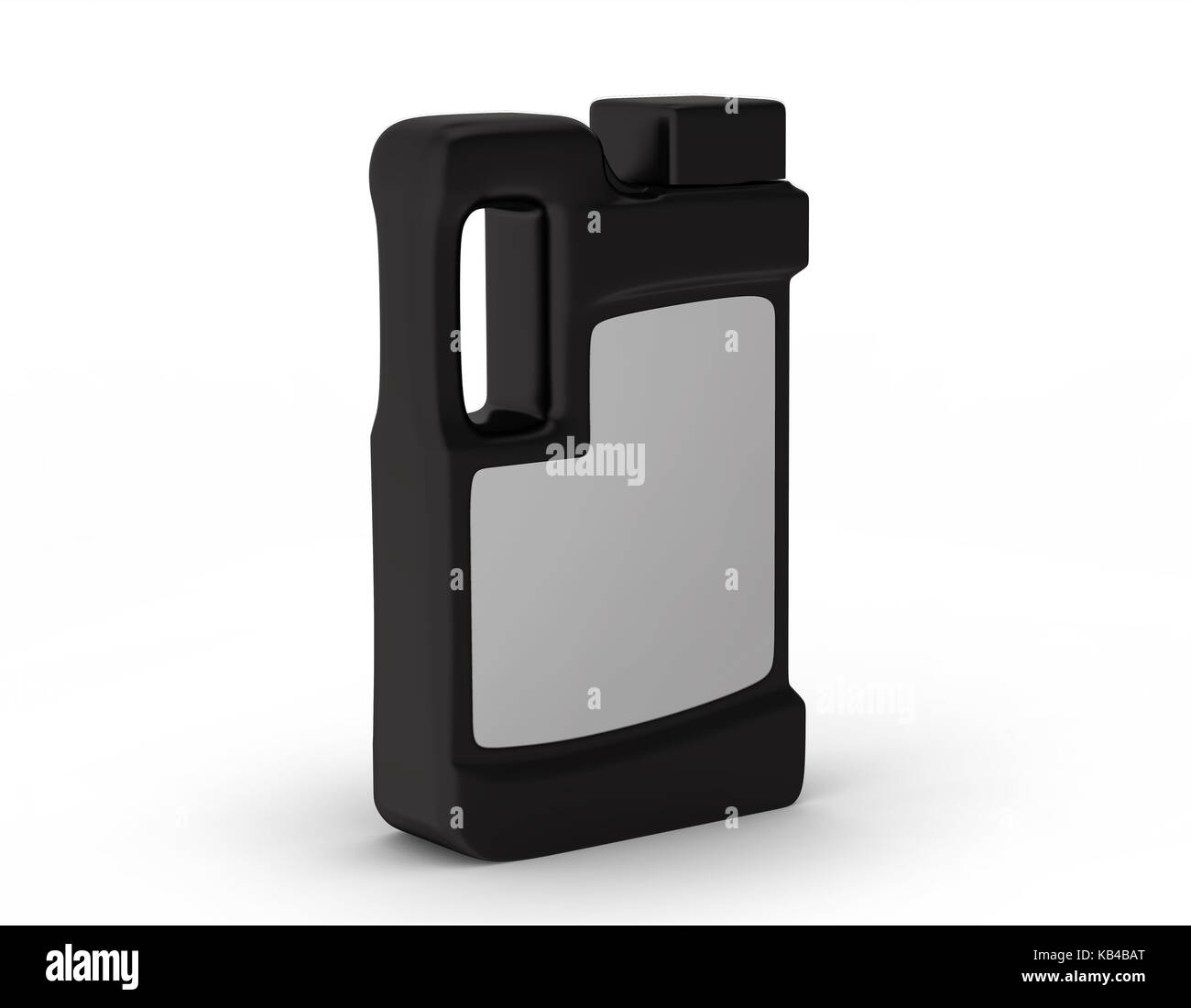 Blank motor oil container, 3d rendering matte black bottle isolated on ...