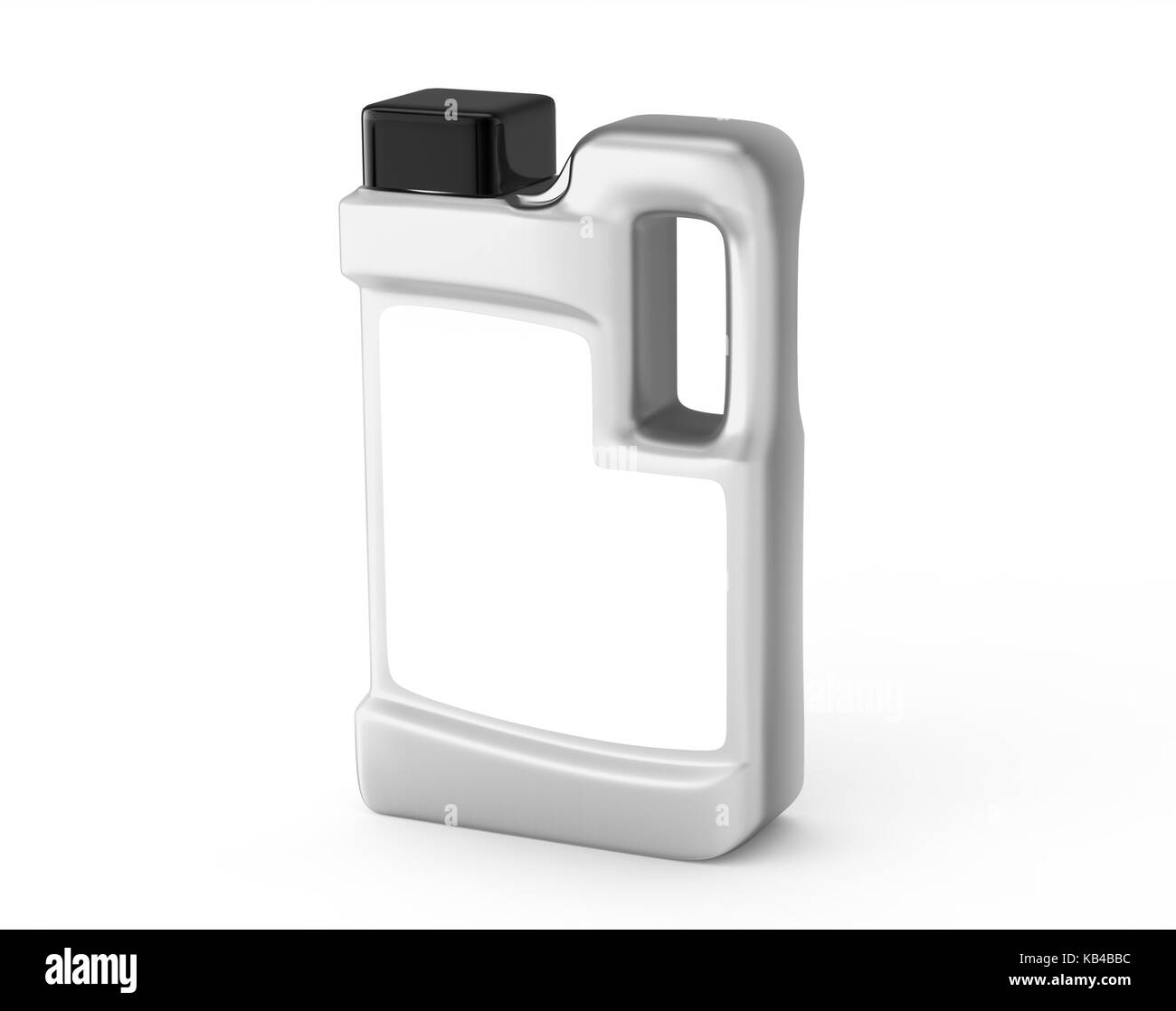 Silver motor oil container, 3d rendering silver bottle with label ...