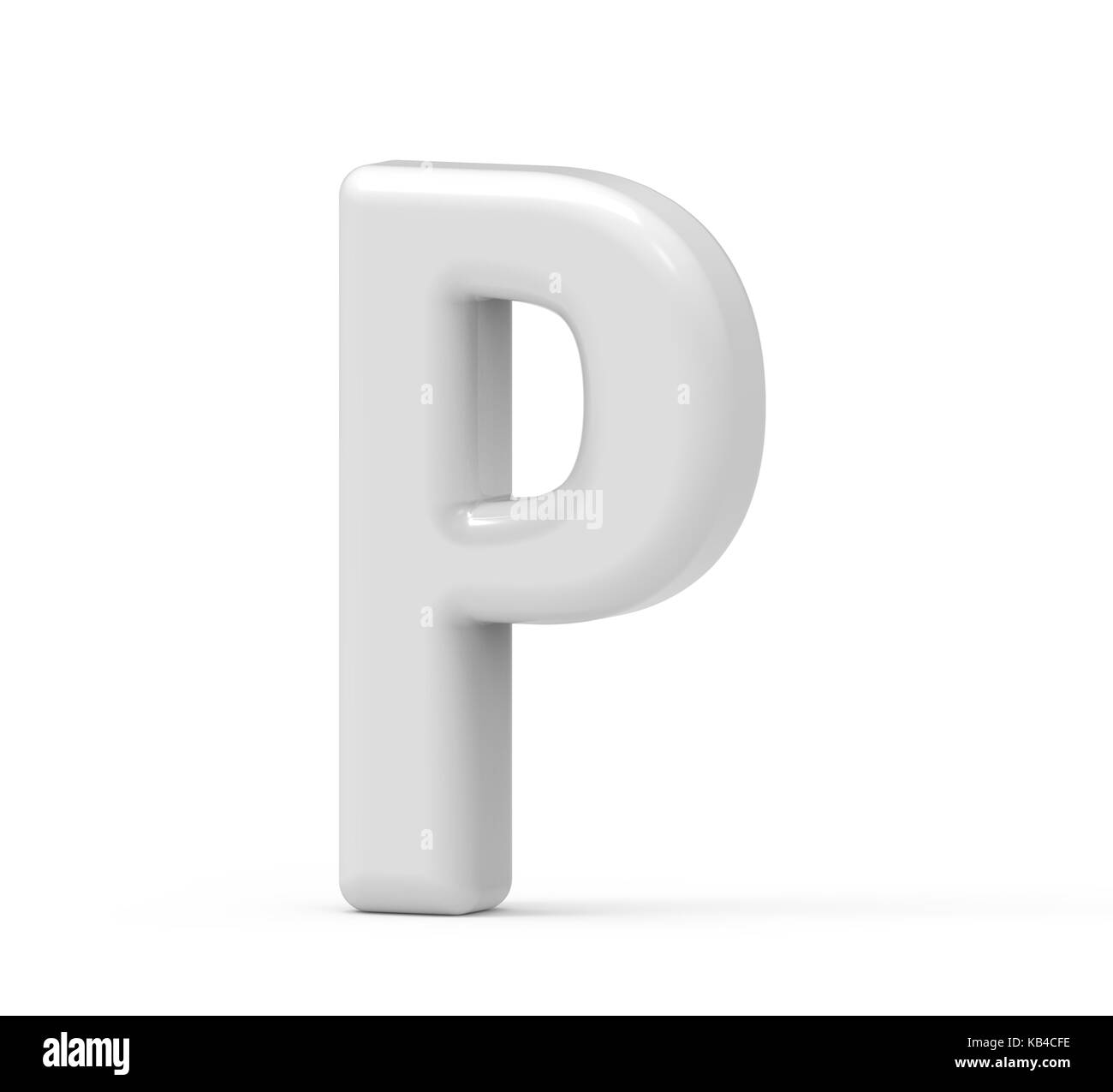 pearl white letter P, 3D rendering inflated alphabet isolated on white ...