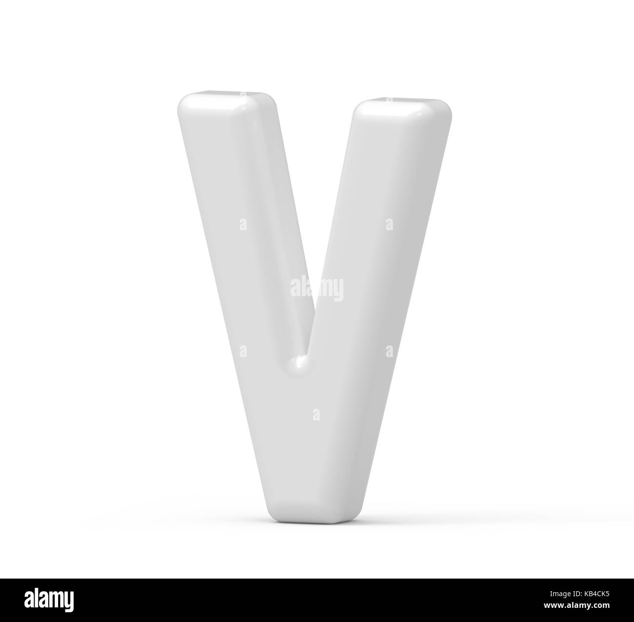 pearl white letter V, 3D rendering inflated alphabet isolated on white background Stock Photo ...