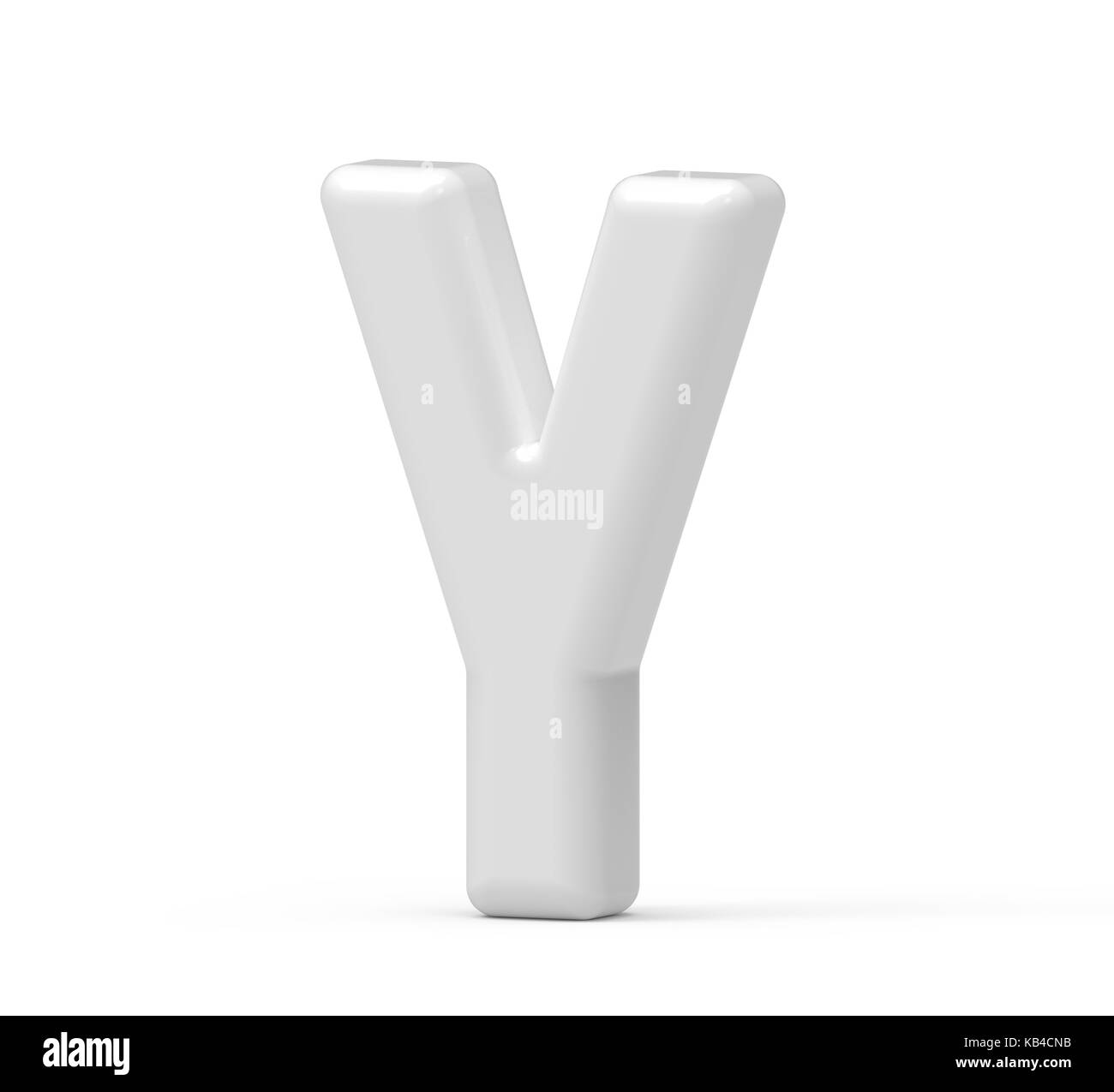 pearl white letter Y, 3D rendering inflated alphabet isolated on white ...