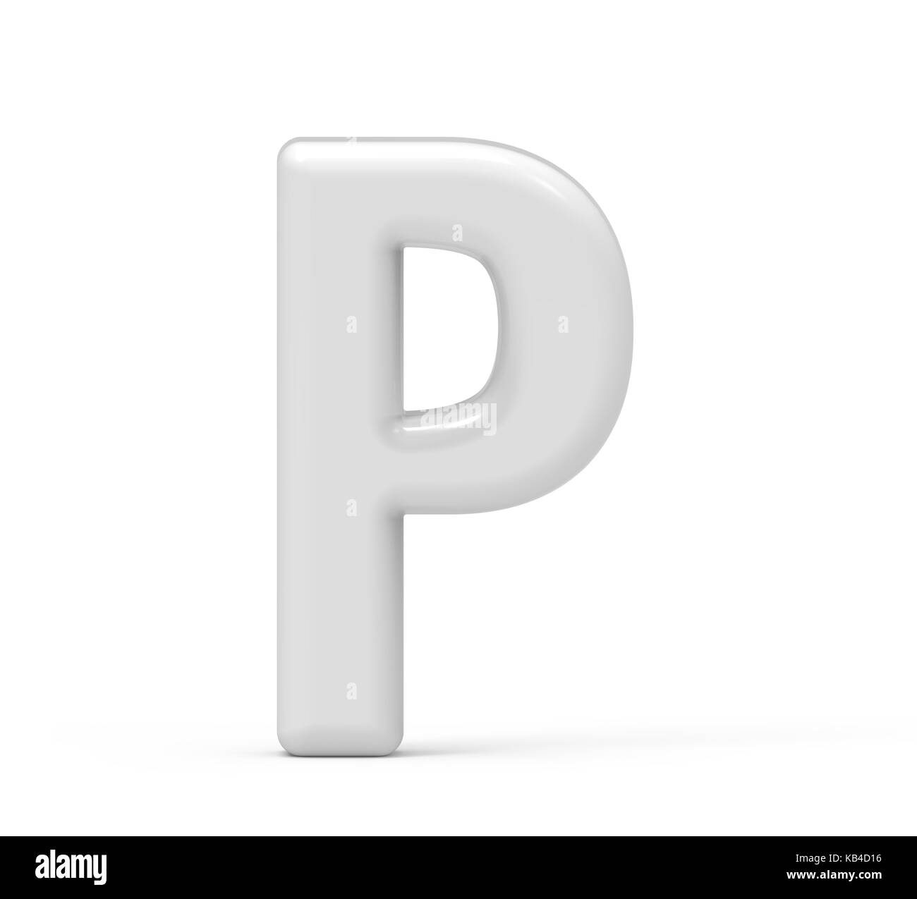 pearl white letter P, 3D rendering inflated alphabet isolated on white ...