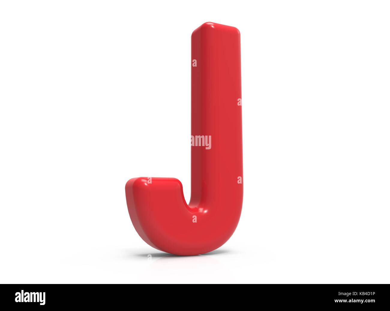 red letter J, 3D rendering red plastic texture alphabet isolated on ...