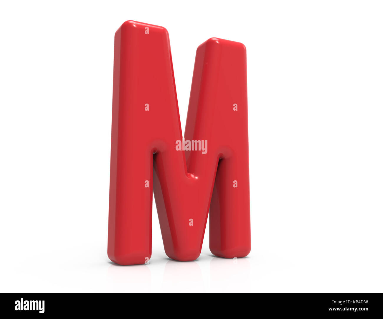 red letter M, 3D rendering red plastic texture alphabet isolated on ...