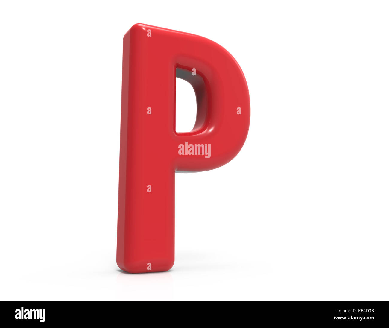 red letter P, 3D rendering red plastic texture alphabet isolated on ...