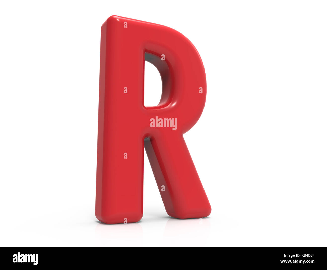 red letter R, 3D rendering red plastic texture alphabet isolated on ...