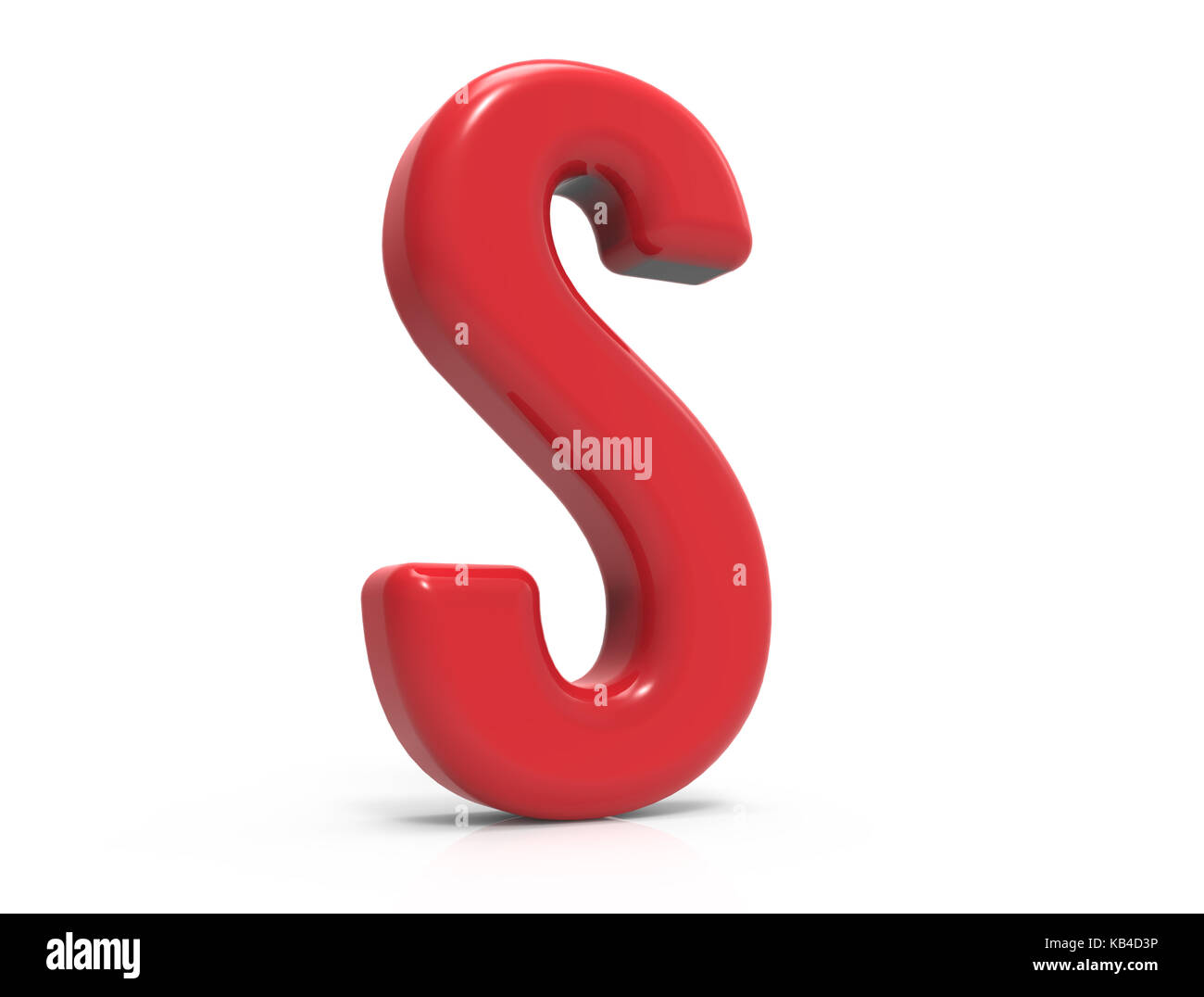 red letter S, 3D rendering red plastic texture alphabet isolated on ...