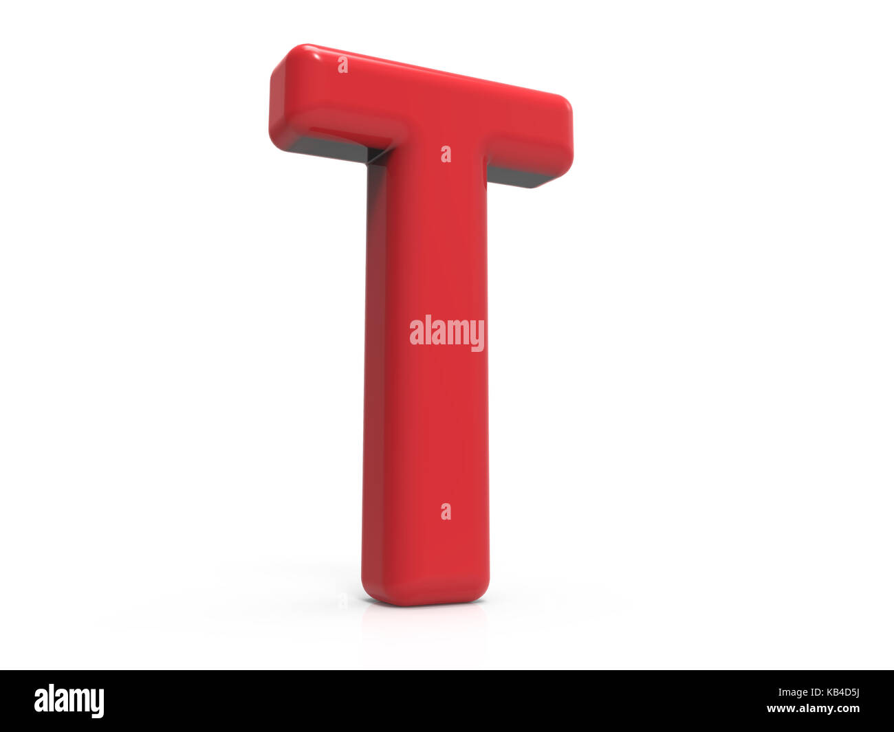 red letter T, 3D rendering red plastic texture alphabet isolated on ...