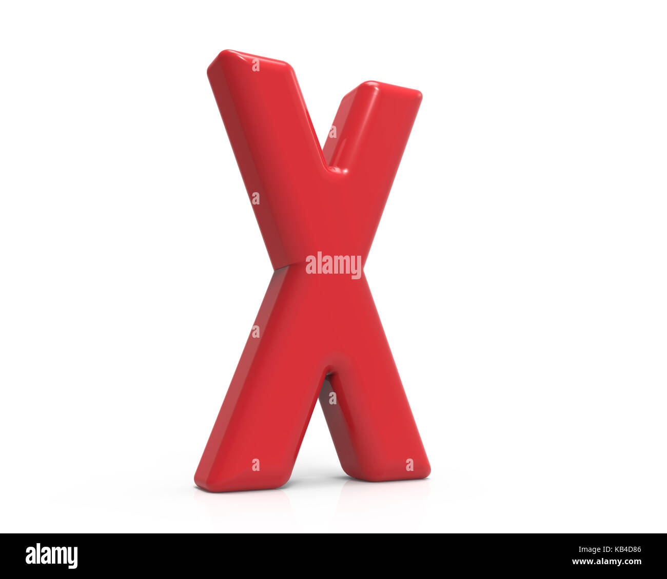 red letter X, 3D rendering red plastic texture alphabet isolated on ...