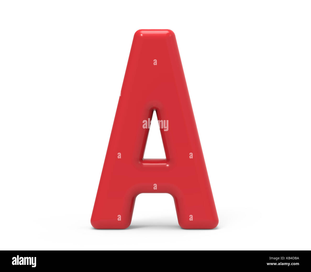 red letter A, 3D rendering red plastic texture alphabet isolated on ...