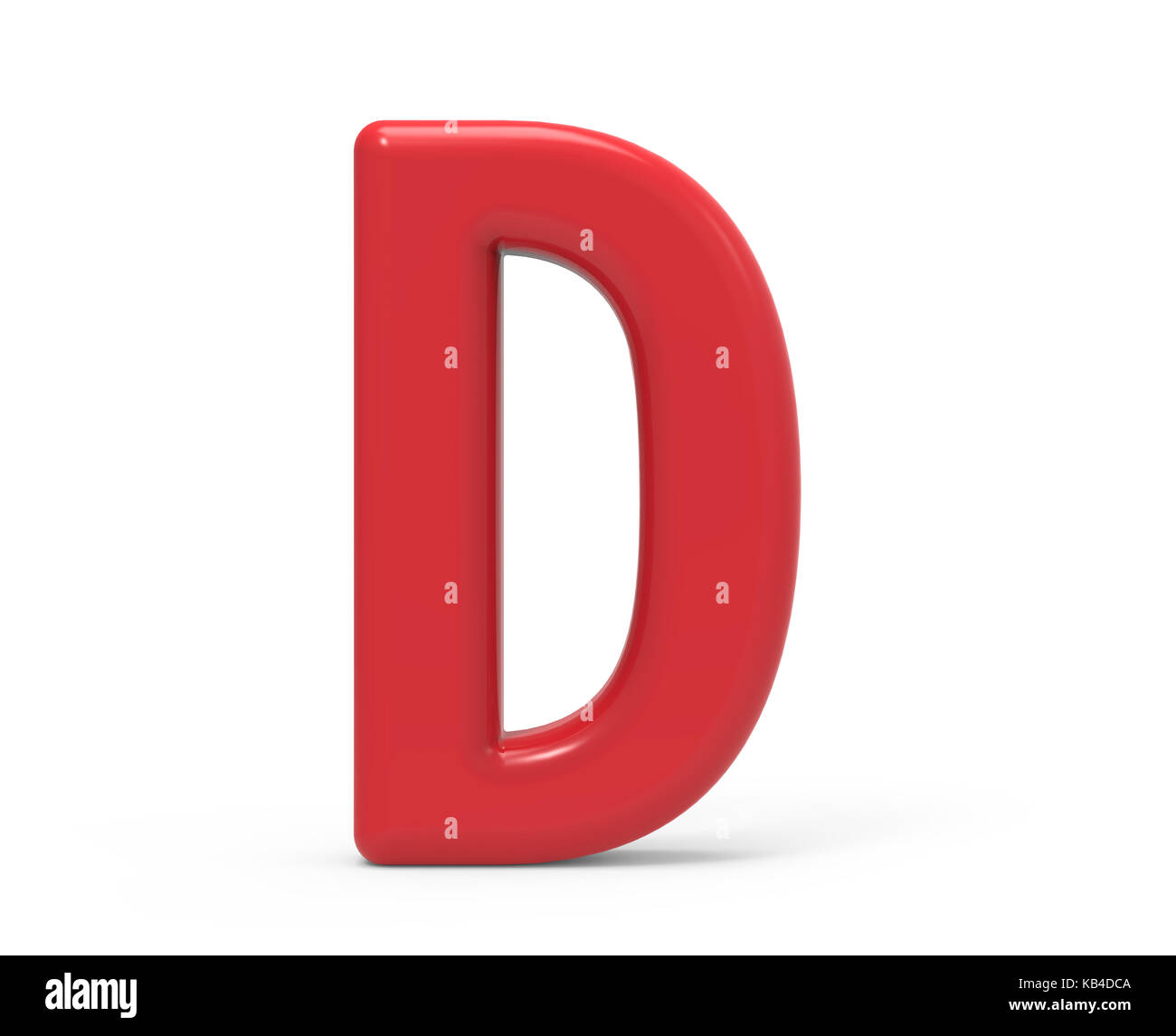 red letter D, 3D rendering red plastic texture alphabet isolated on ...