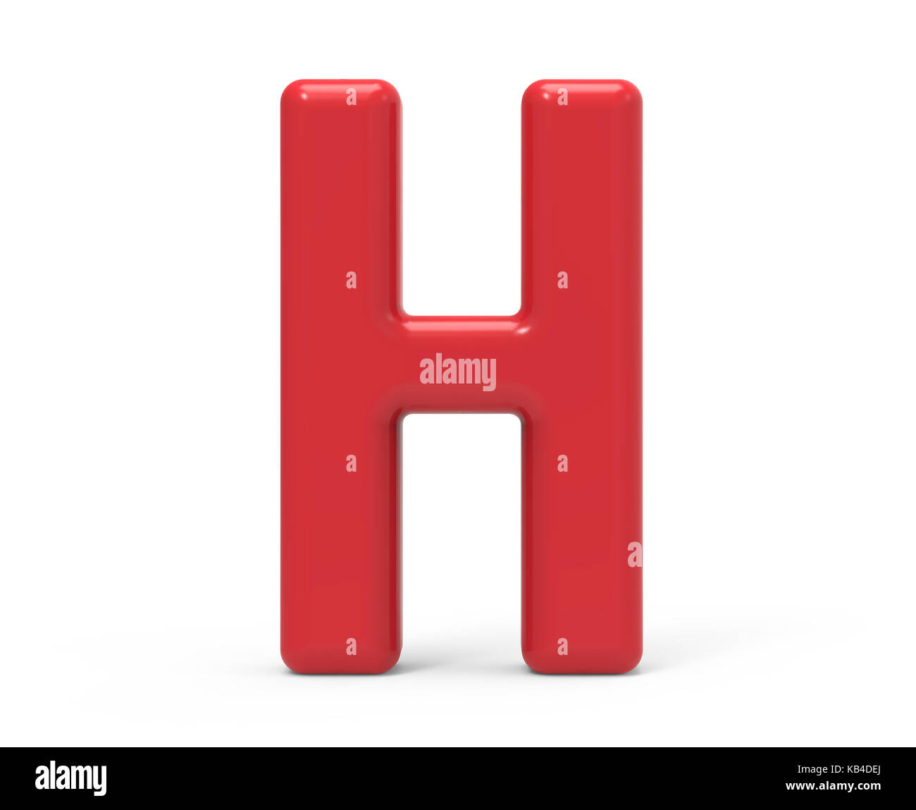 red letter H, 3D rendering red plastic texture alphabet isolated on ...