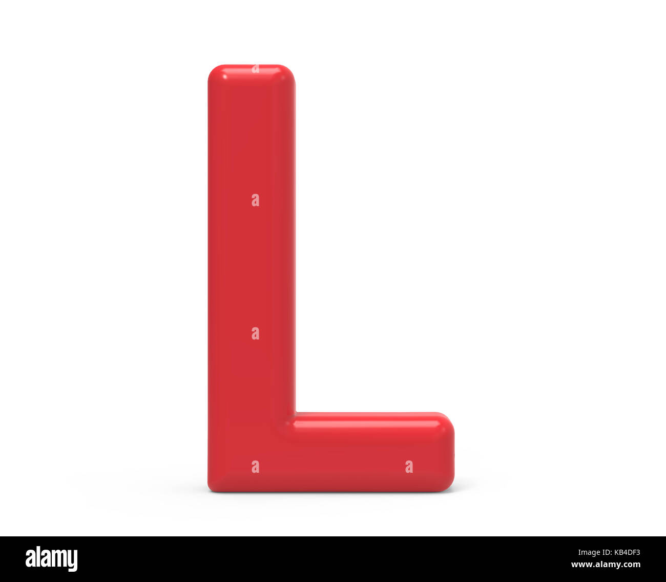 red letter L, 3D rendering red plastic texture alphabet isolated on ...