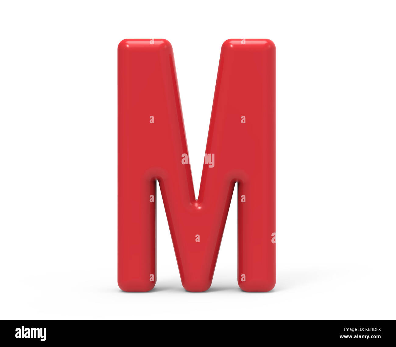 red letter M, 3D rendering red plastic texture alphabet isolated on ...