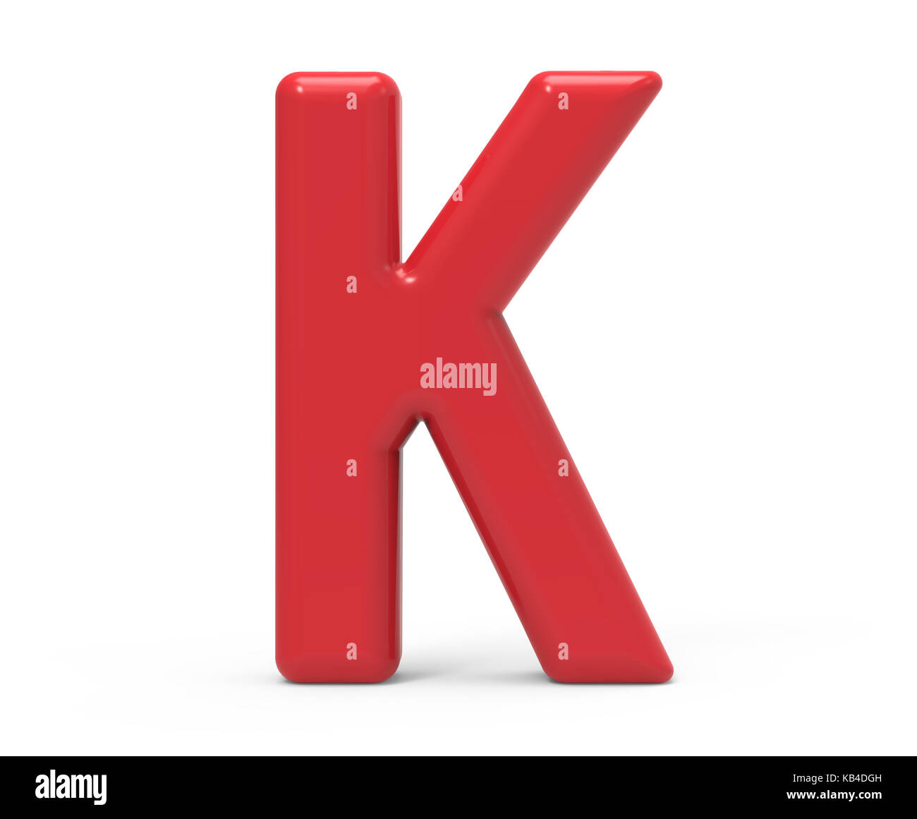 red letter K, 3D rendering red plastic texture alphabet isolated on ...