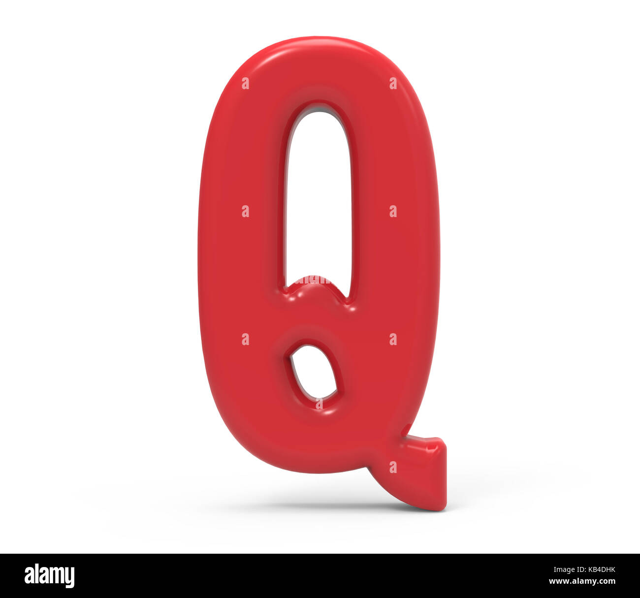 red letter Q, 3D rendering red plastic texture alphabet isolated on ...