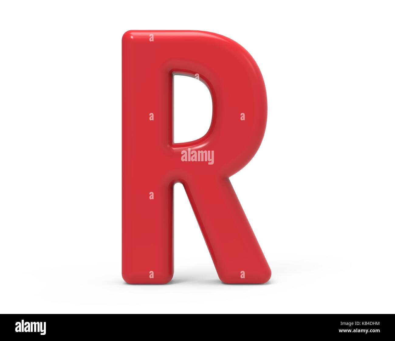 red letter R, 3D rendering red plastic texture alphabet isolated on ...