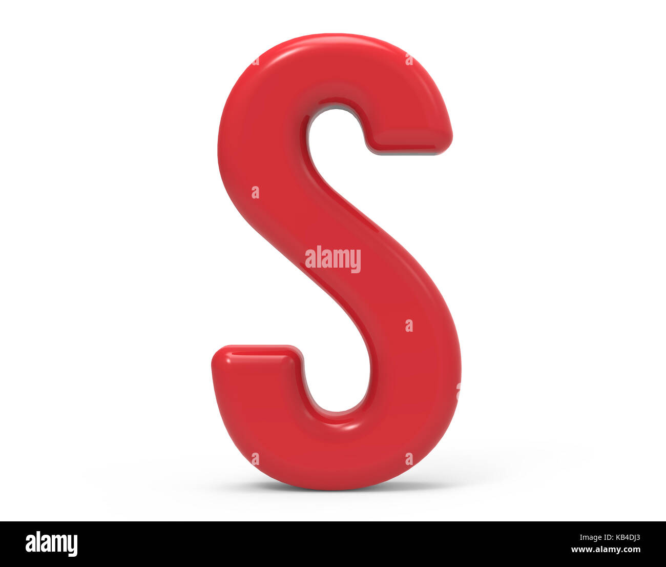 red letter S, 3D rendering red plastic texture alphabet isolated on ...
