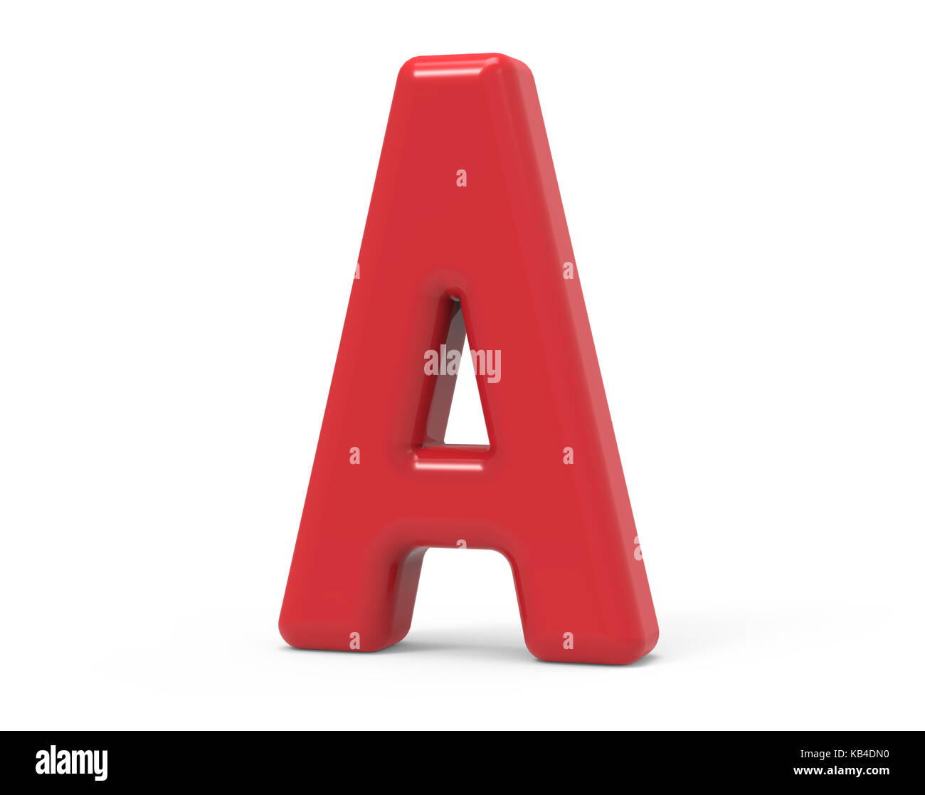 red letter A, 3D rendering red plastic texture alphabet isolated on ...