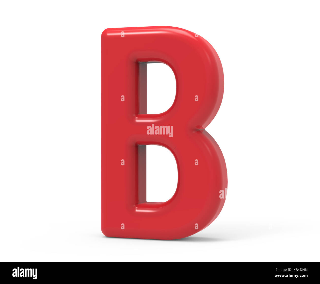 red letter B, 3D rendering red plastic texture alphabet isolated on ...