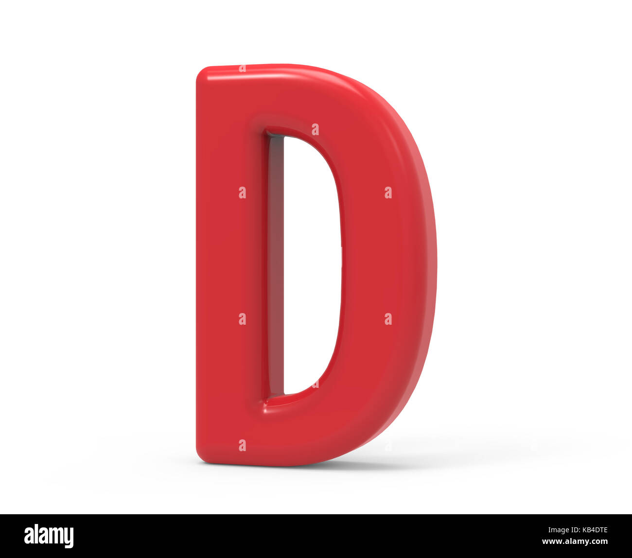 red letter D, 3D rendering red plastic texture alphabet isolated on ...