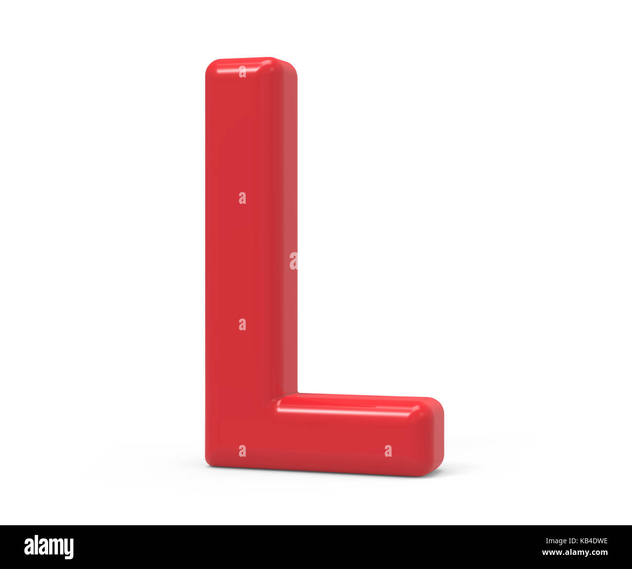 red letter L, 3D rendering red plastic texture alphabet isolated on ...