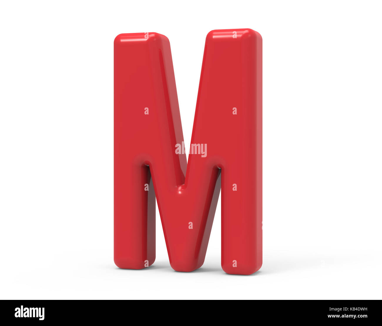 red letter M, 3D rendering red plastic texture alphabet isolated on ...