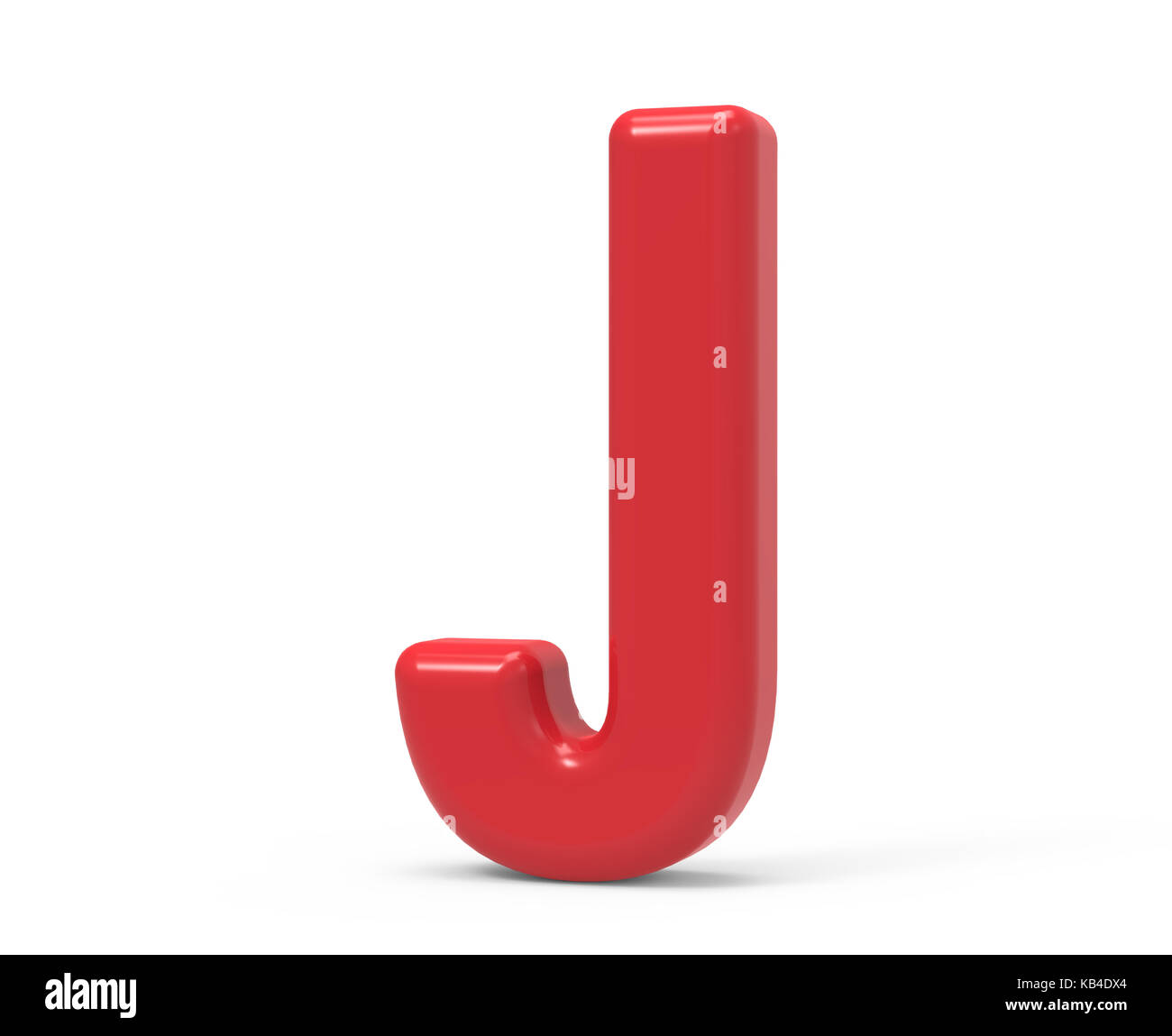 red letter J, 3D rendering red plastic texture alphabet isolated on ...