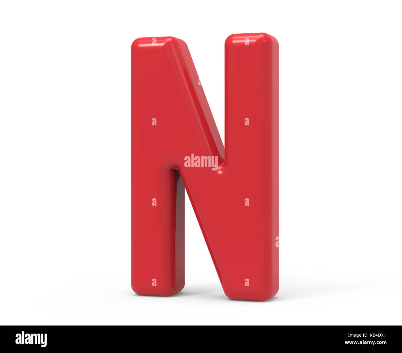red letter N, 3D rendering red plastic texture alphabet isolated on ...