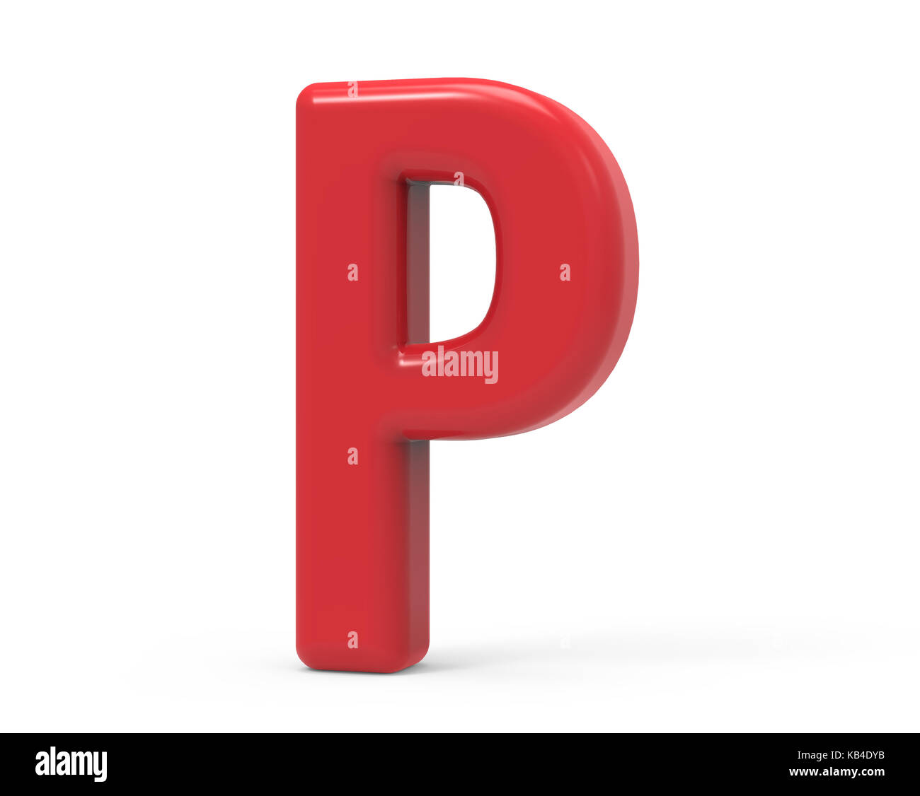 red letter P, 3D rendering red plastic texture alphabet isolated on ...
