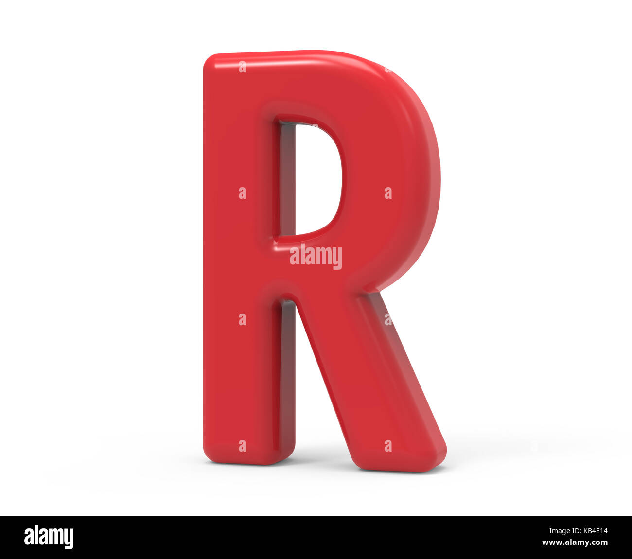red letter R, 3D rendering red plastic texture alphabet isolated on ...