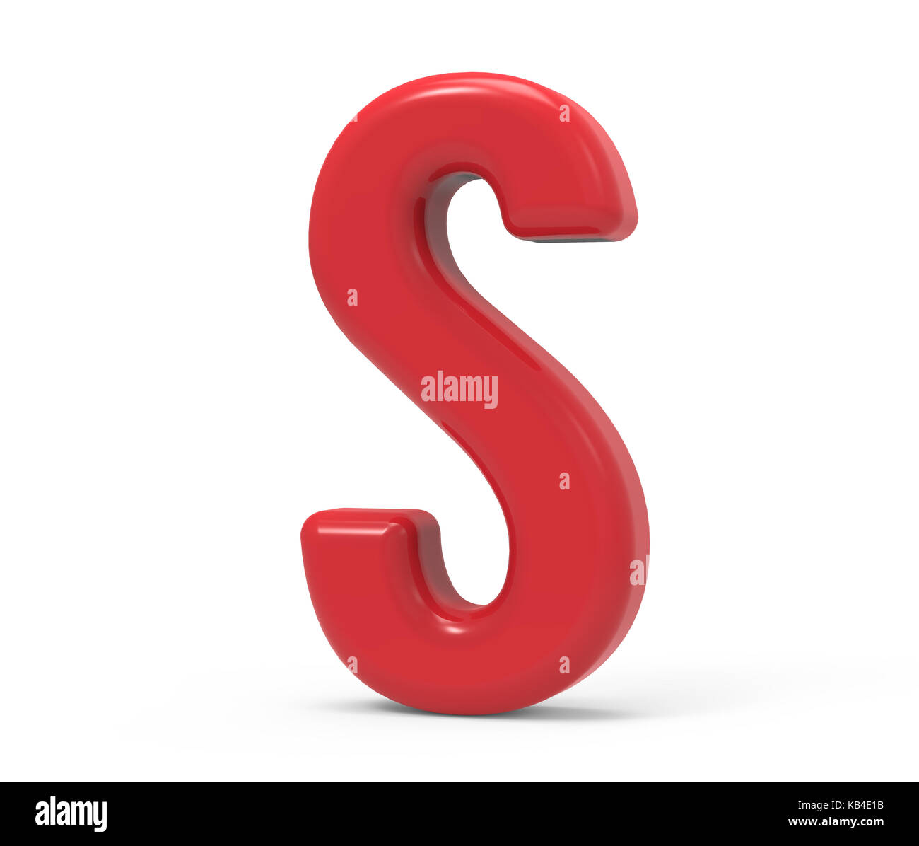 red letter S, 3D rendering red plastic texture alphabet isolated on ...