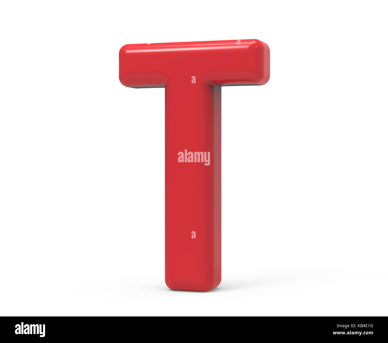 red letter T, 3D rendering red plastic texture alphabet isolated on ...