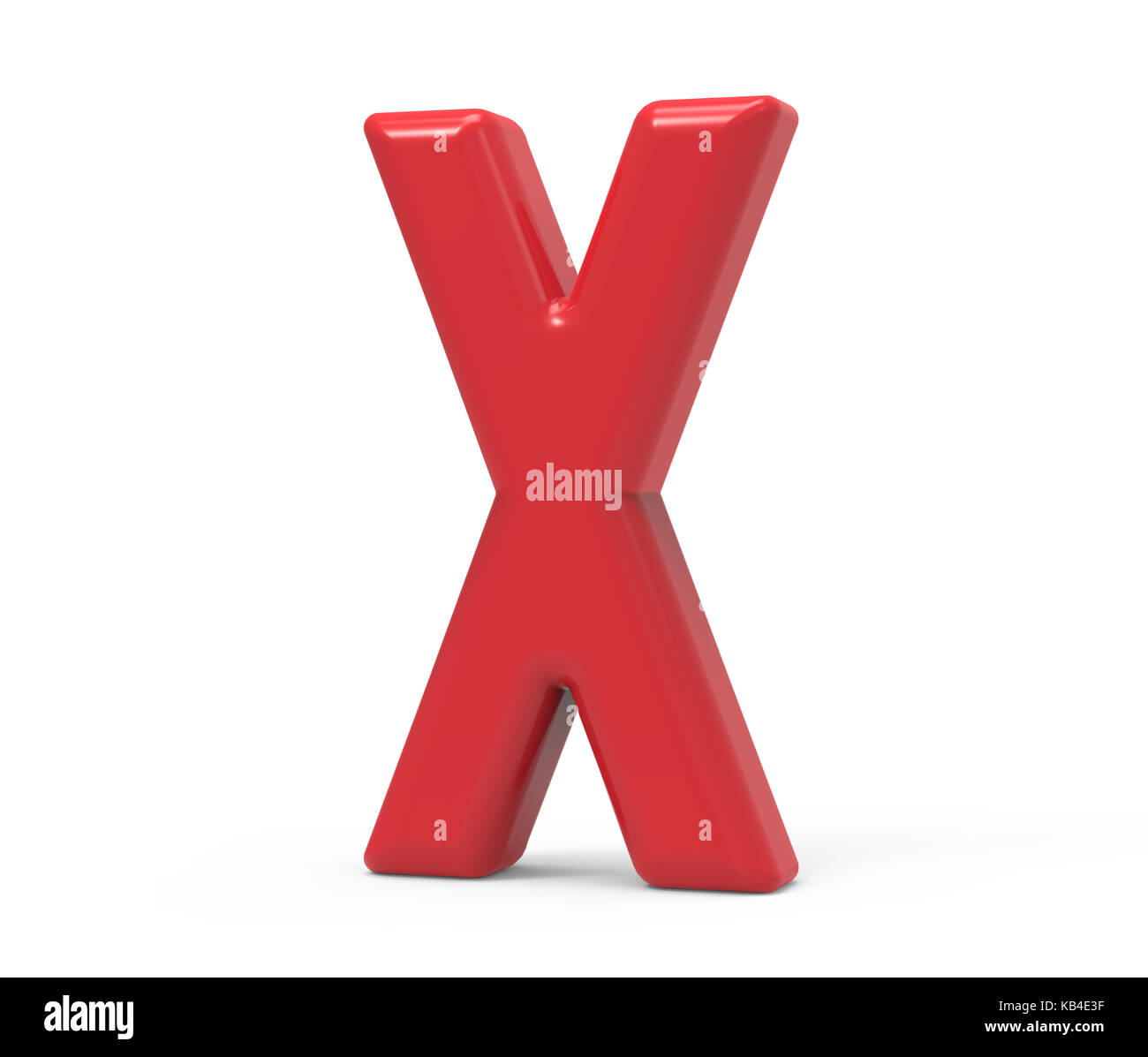 red letter X, 3D rendering red plastic texture alphabet isolated on ...