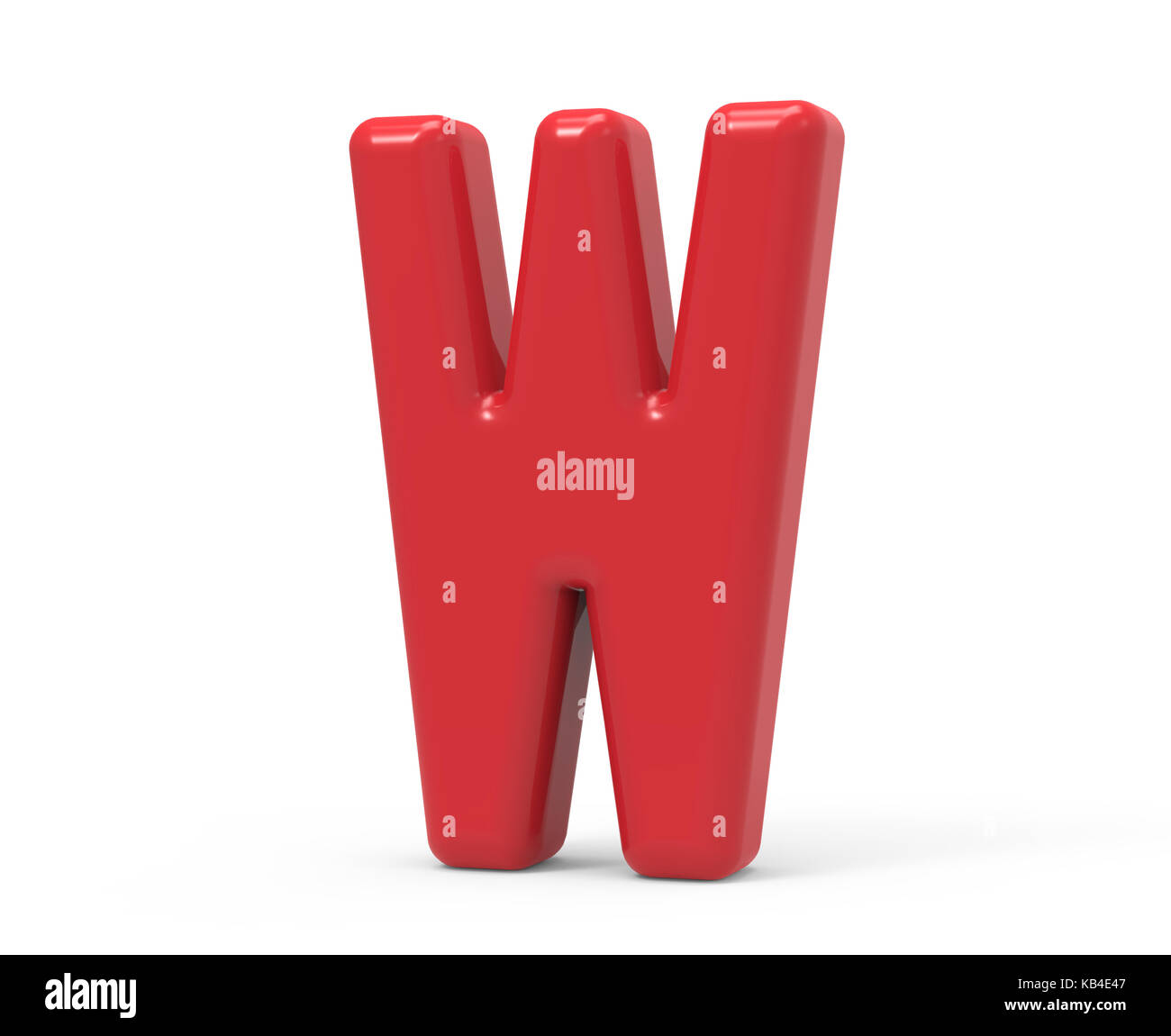 red letter W, 3D rendering red plastic texture alphabet isolated on ...