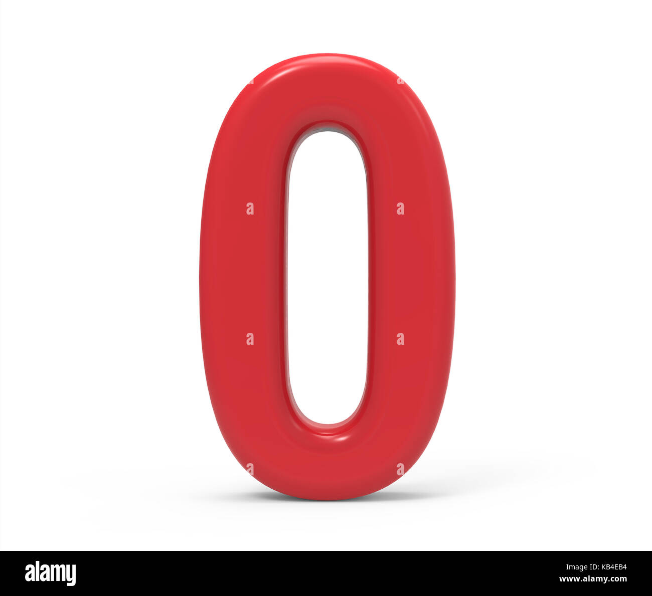 red number 0, 3D rendering red plastic texture number isolated on white ...