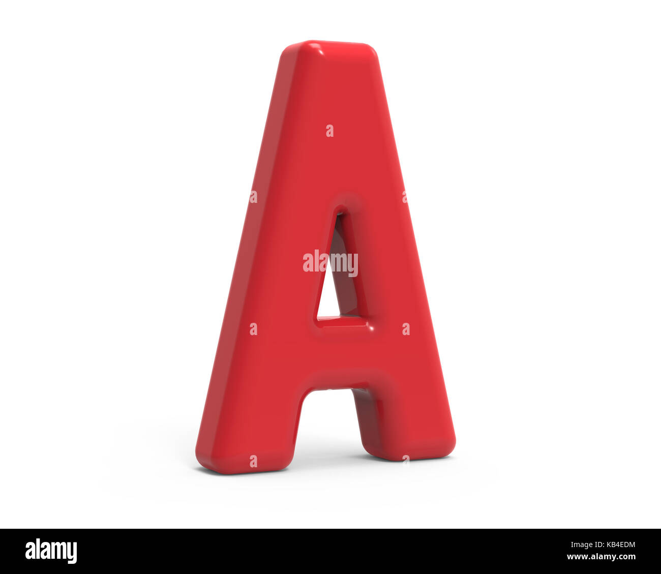 red letter A, 3D rendering red plastic texture alphabet isolated on ...
