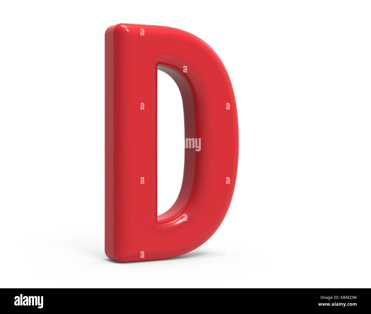 red letter D, 3D rendering red plastic texture alphabet isolated on ...