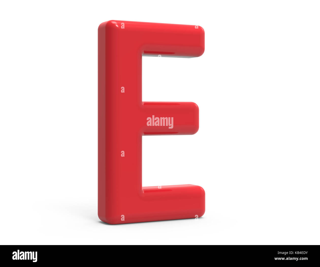 red letter E, 3D rendering red plastic texture alphabet isolated on ...