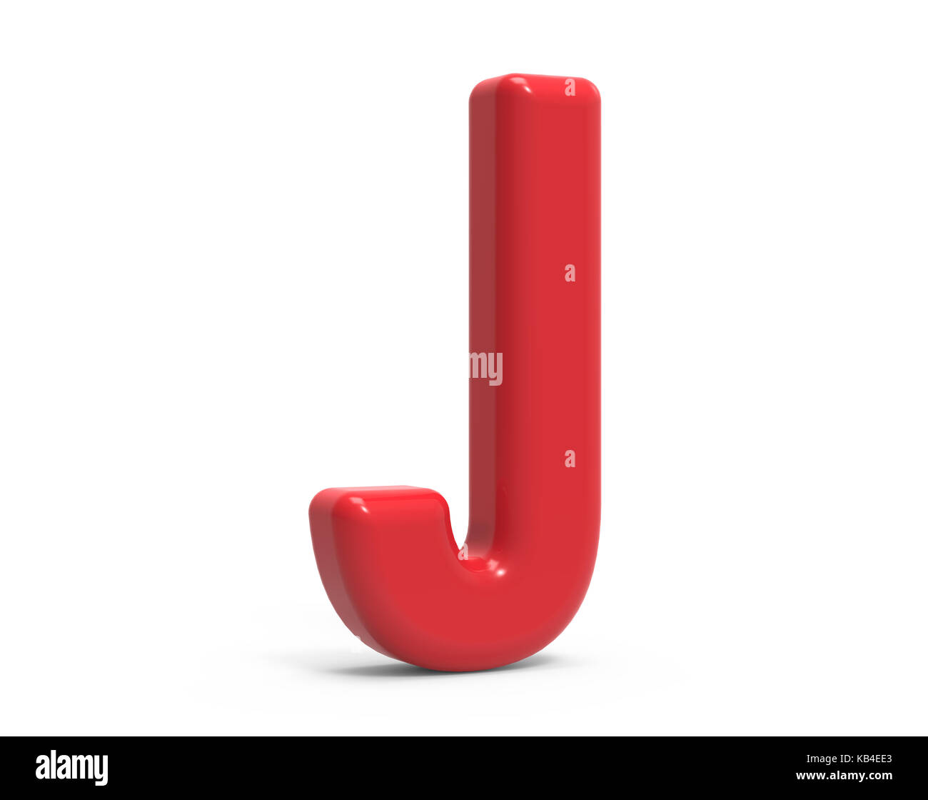 red letter J, 3D rendering red plastic texture alphabet isolated on ...