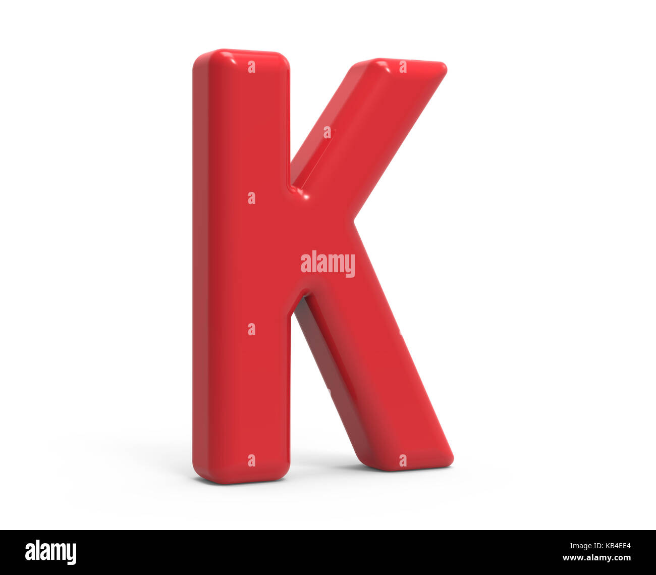 red letter K, 3D rendering red plastic texture alphabet isolated on ...