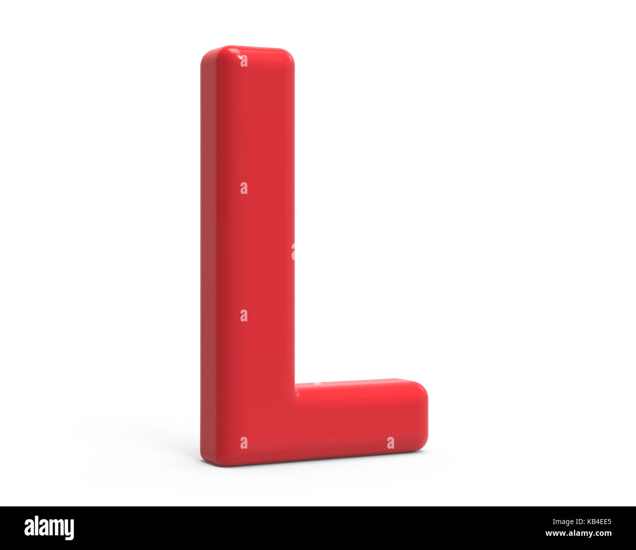 red letter L, 3D rendering red plastic texture alphabet isolated on ...